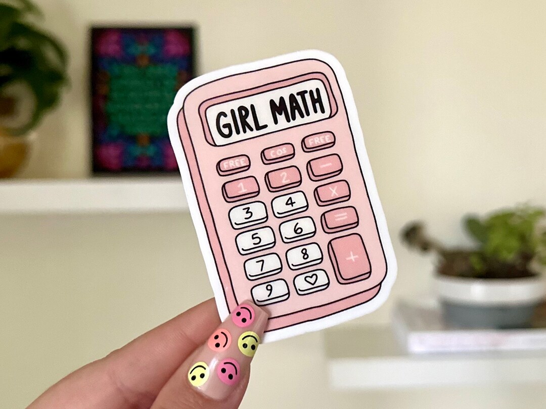 Girl Math Calculator Waterproof Sticker, Coffee Gifts, Trendy Stickers ...