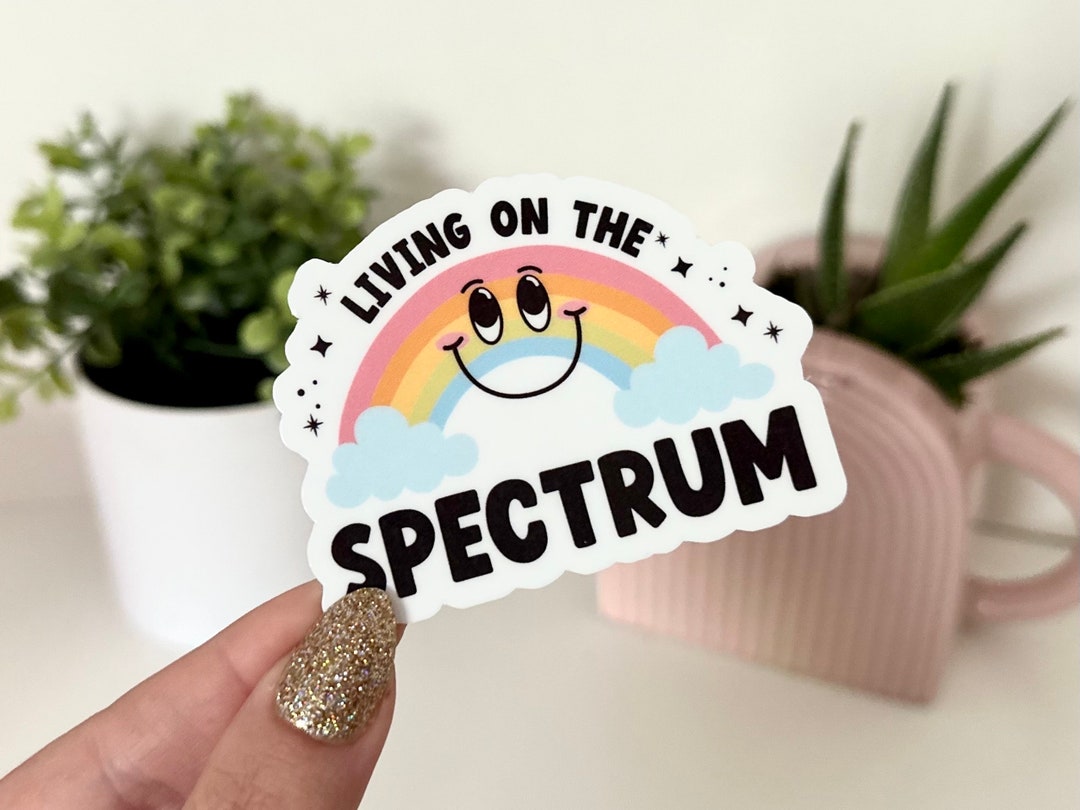 Living on the Spectrum Waterproof Sticker, Autism Awareness, Autism ...