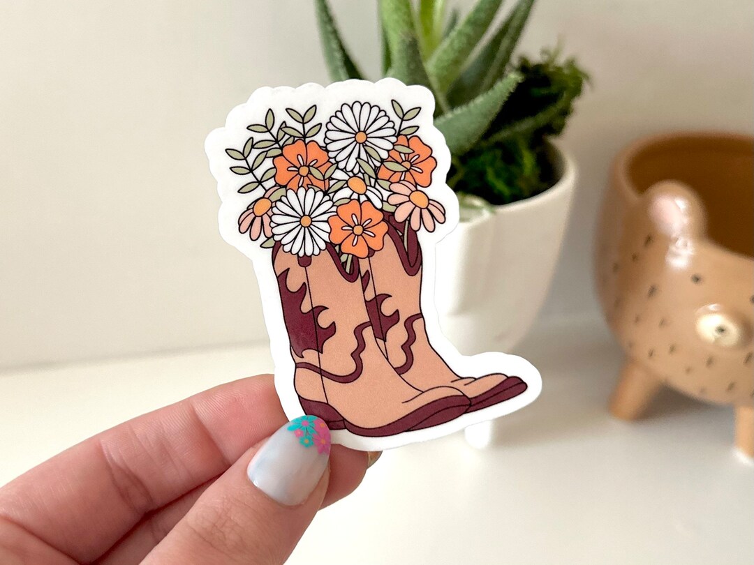 Boot Flowers Waterproof Sticker, Western Stickers, Country Sticker ...