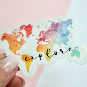 Explore Waterproof Sticker Travel the World Laptop Decals Waterbottle ...