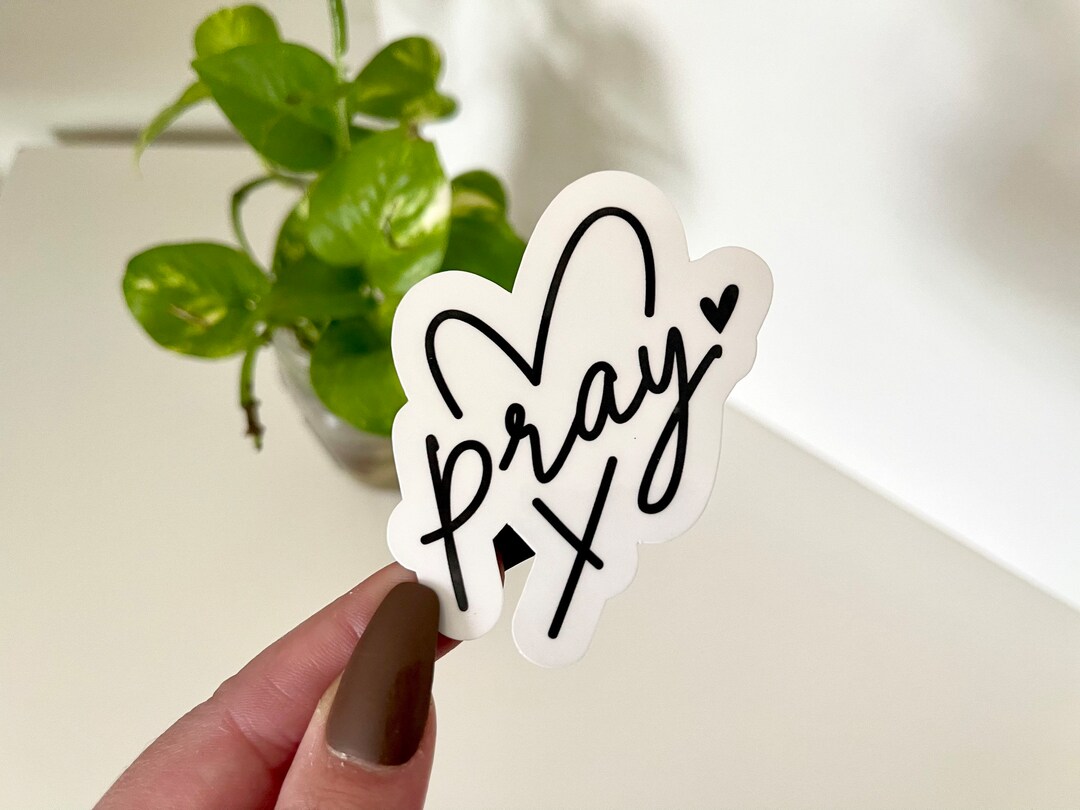 Pray Waterproof Sticker, Christian Sticker, Waterbottle Decal ...