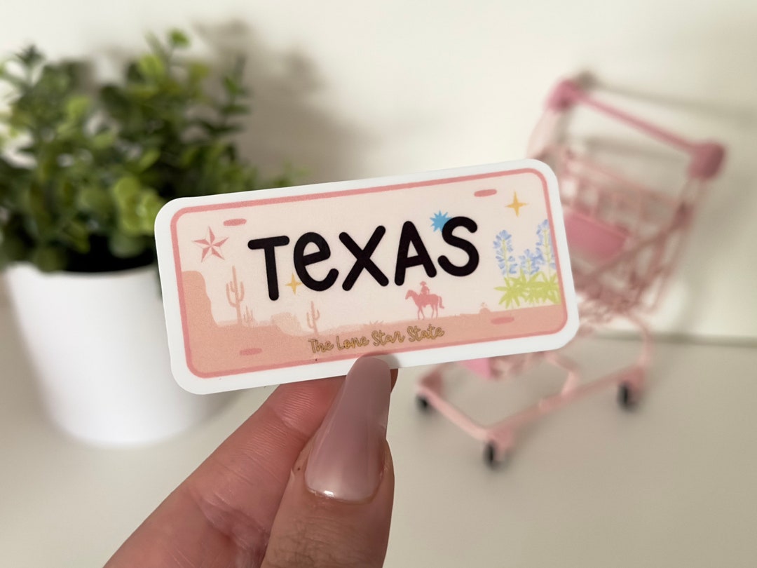 Texas Plate Waterproof Sticker, TX Gifts, the Lone Star State ...