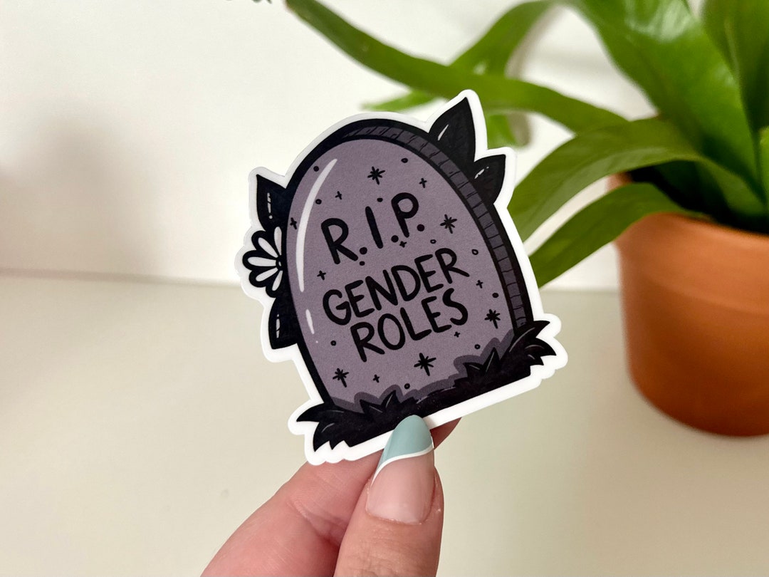 RIP Gender Roles Waterproof Sticker, Tumbler Sticker, Waterbottle Decal ...