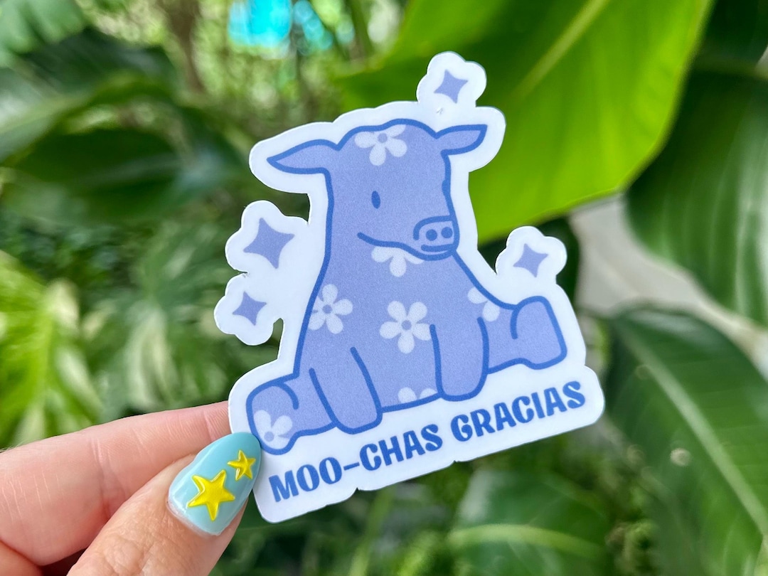 Moo-chas Gracias Cow Sticker: Waterproof Latino Mexican Decal - Etsy