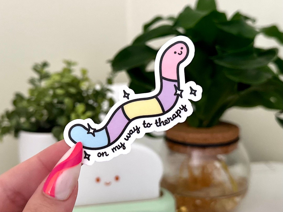 On My Way to Therapy Waterproof Sticker, Mental Health Stickers ...