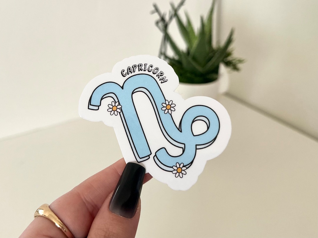 Capricorn Waterproof Sticker, Zodiac Signs, Astrology Stickers, Trendy ...