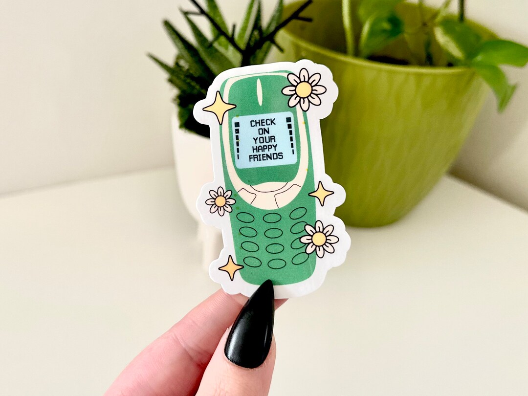 Check on Your Happy Friends Waterproof Sticker, Mental Health Decal ...