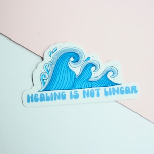 Healing is Not Linear Waterproof Sticker, Mental Health Decals, Healing ...
