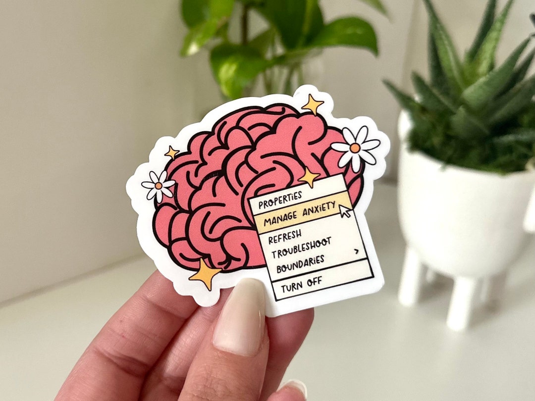 Manage Anxiety Waterproof Sticker: Mental Health Laptop Decal - Etsy