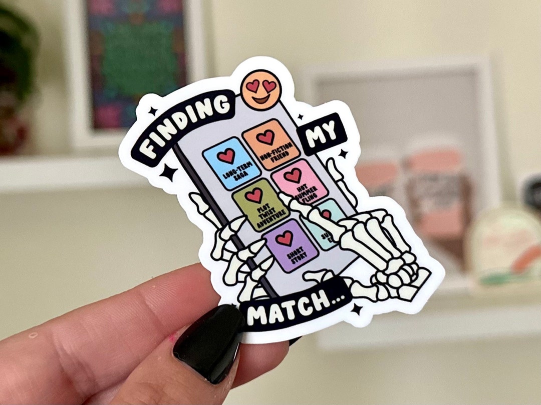 Finding My Match Book Tropes Waterproof Sticker, Gifts for Bestfriends ...
