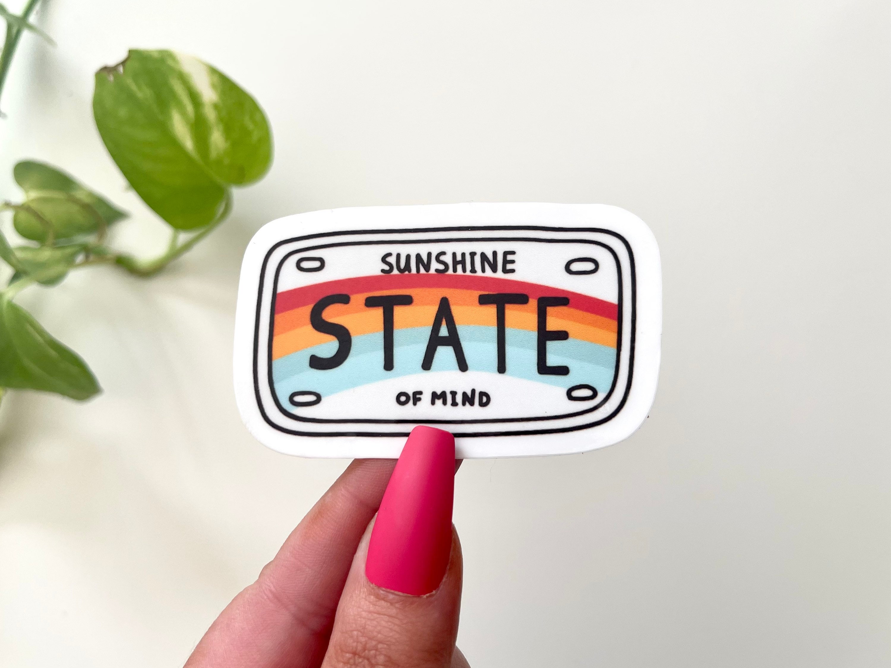 Sunshine State of Mind Waterproof Sticker, Positivity Sticker ...
