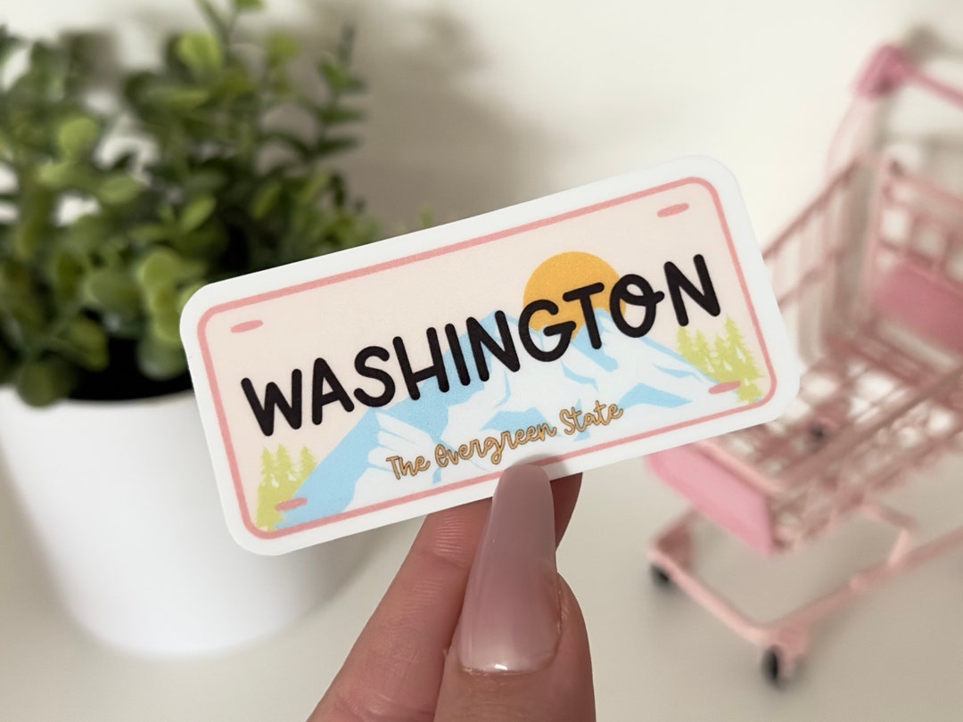 Washington Plate Waterproof Sticker, Washington Gifts, the Evergreen ...