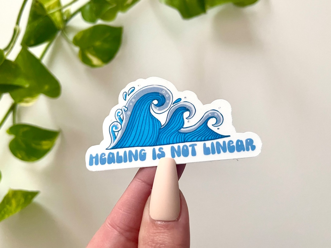 Healing is Not Linear Waterproof Sticker, Mental Health Decals, Healing ...
