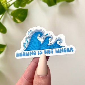 Healing is Not Linear Waterproof Sticker, Mental Health Decals, Healing ...
