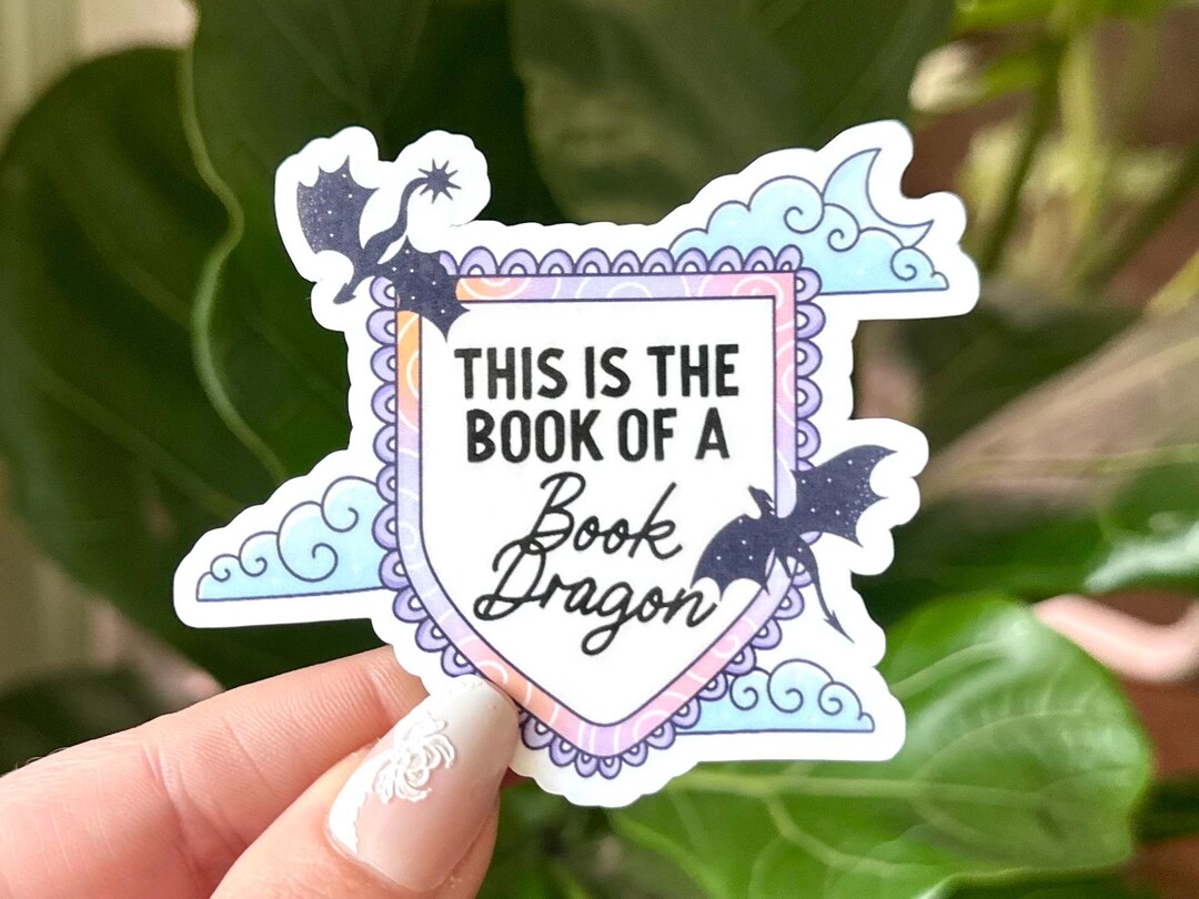 Book Dragon Waterproof Sticker: Bookish Reader Gift - Etsy