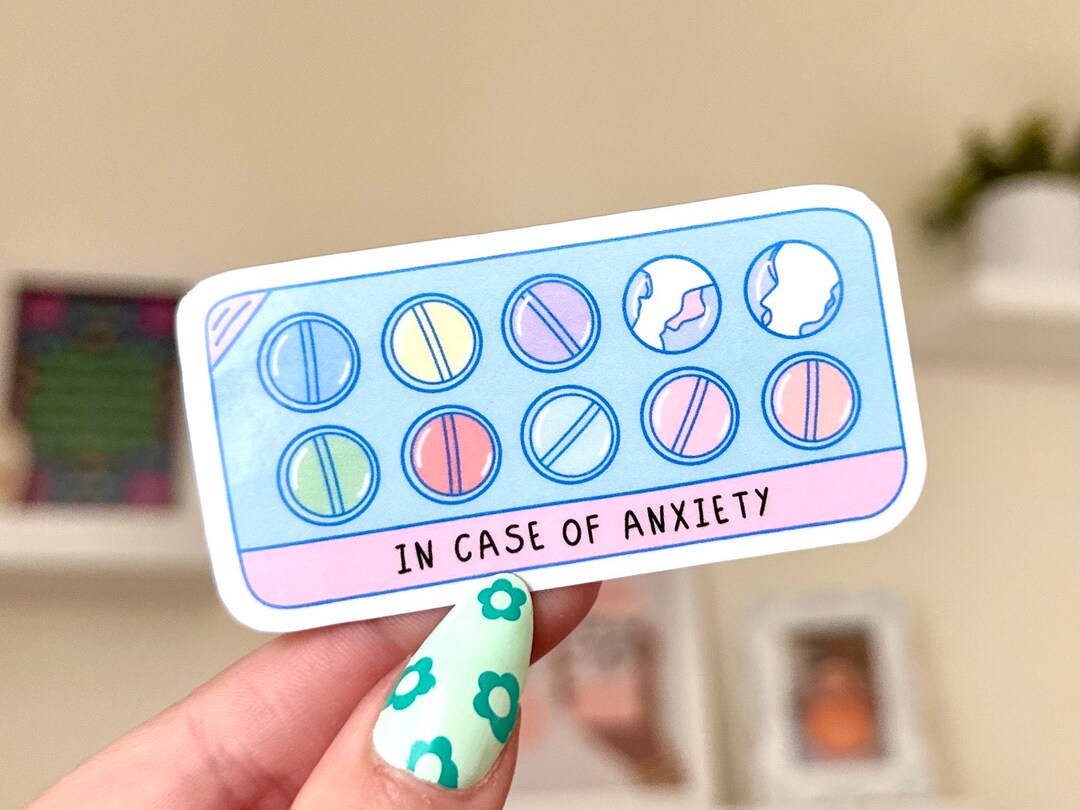 In Case of Anxiety Waterproof Sticker, Mental Health Stickers, Self ...