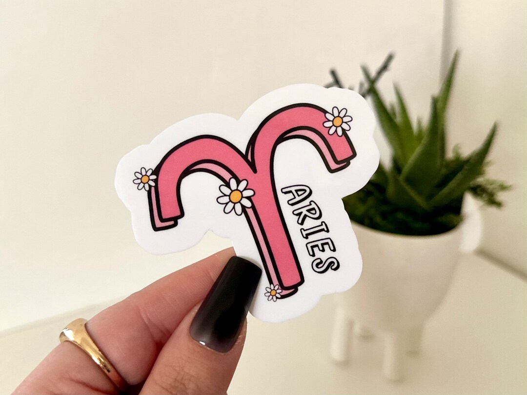 Aries Waterproof Sticker, Zodiac Signs, Astrology Stickers, Trendy ...