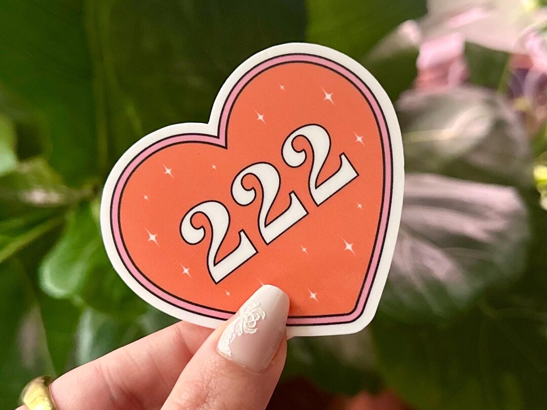 222 Heart Sticker: Waterproof Hand-drawn Art - Etsy