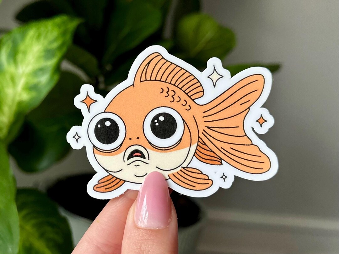 Shocked Fishy Waterproof Sticker, Mental Health Stickers, Self Love ...