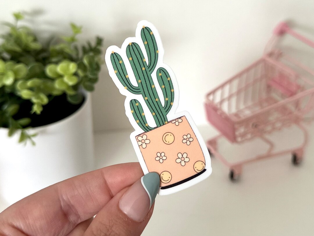 Cactus Waterproof Sticker, Plant Mom Sticker, Plant Gifts, Plant ...