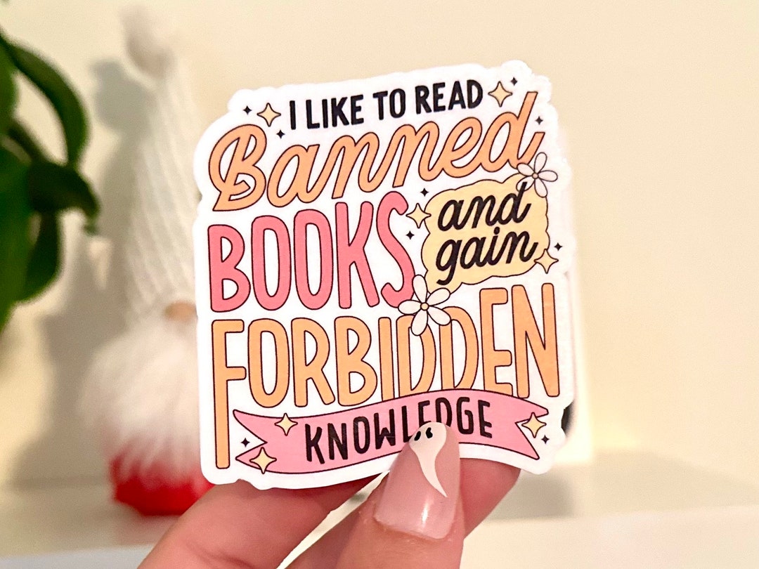 Banned Books & Forbidden Knowledge Waterproof Sticker, Book Stickers ...