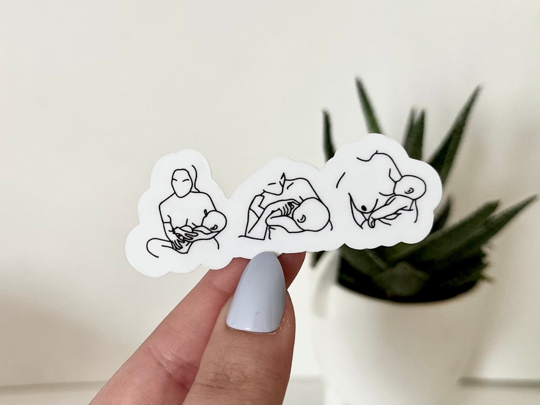 Line Art Breastfeeding Mama Waterproof Sticker, Stickers for Moms ...