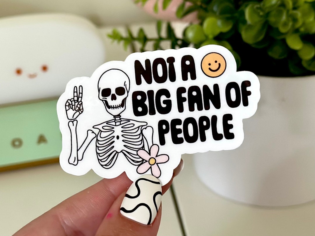 Not a Big Fan of People Waterproof Sticker, Funny Gifts, Not Friendly ...