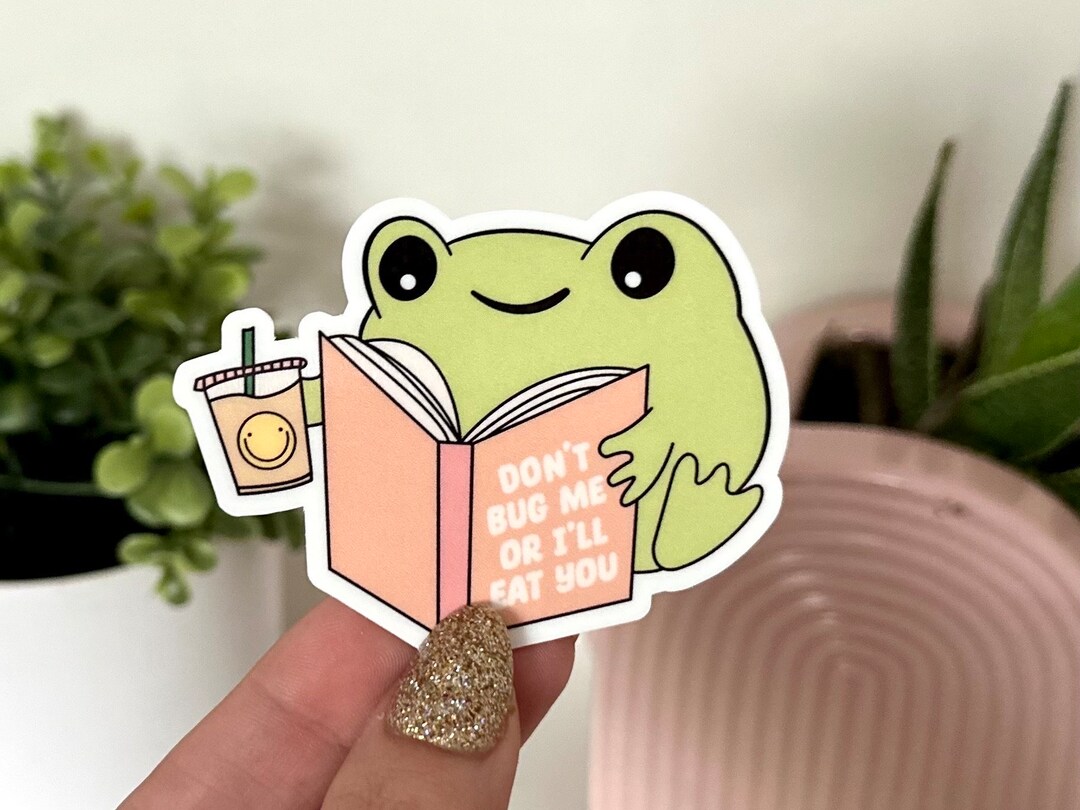 Don’t Bug Me or I’ll Eat You Frog Waterproof Sticker, Funny Gifts ...