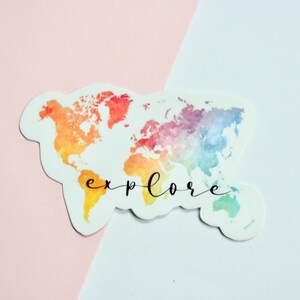 Explore Waterproof Sticker Travel the World Laptop Decals Waterbottle ...