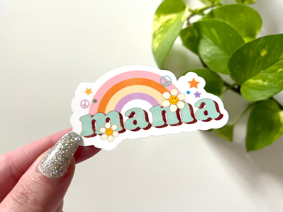 Mama Retro Rainbow Waterproof Sticker, Gifts for Mom, Mothers Day Gifts ...