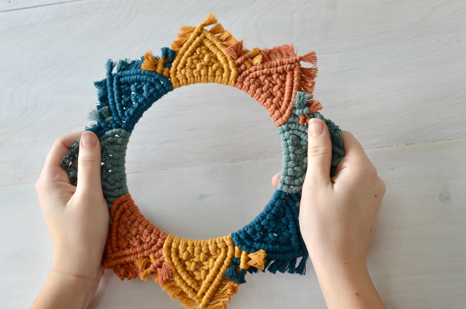 Retro Multicolor Macrame Wreath - Etsy