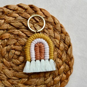 Rainbow Keychain~ Ring, Macrame, Colorful, Boho, Lanyard Accessory, Car ...