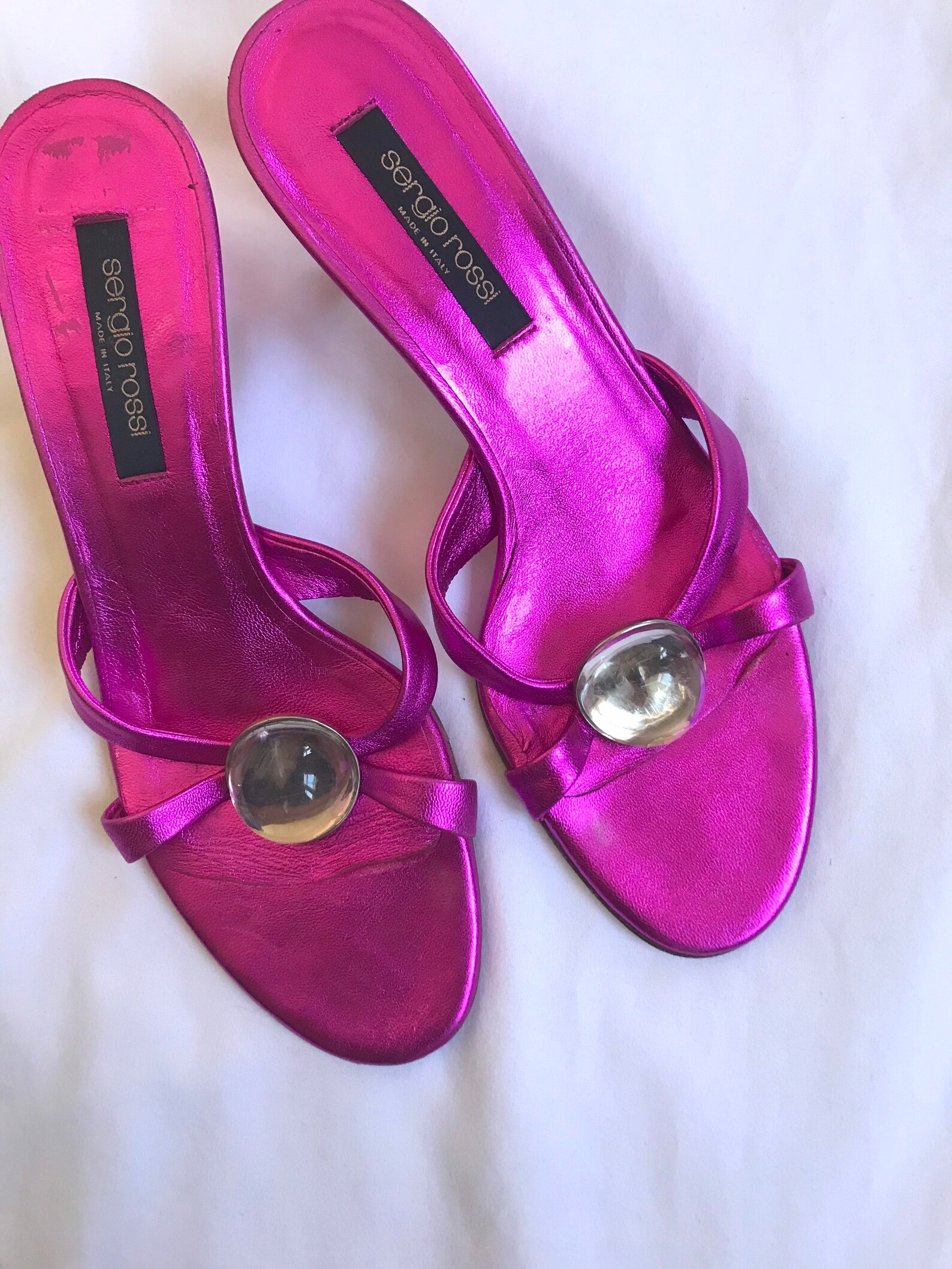 SERGIO ROSSI Hot Pink Kitten Heel Mule - Etsy