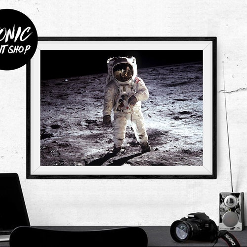 Neil Armstrong Quotes Decor Canvas Moon Landing Poster - Etsy