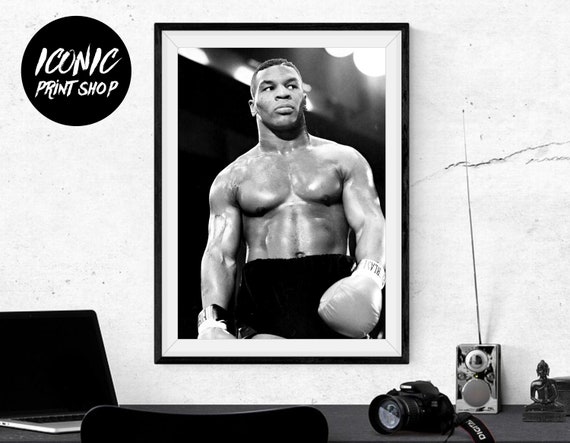 Mike Tyson Black And White Poster