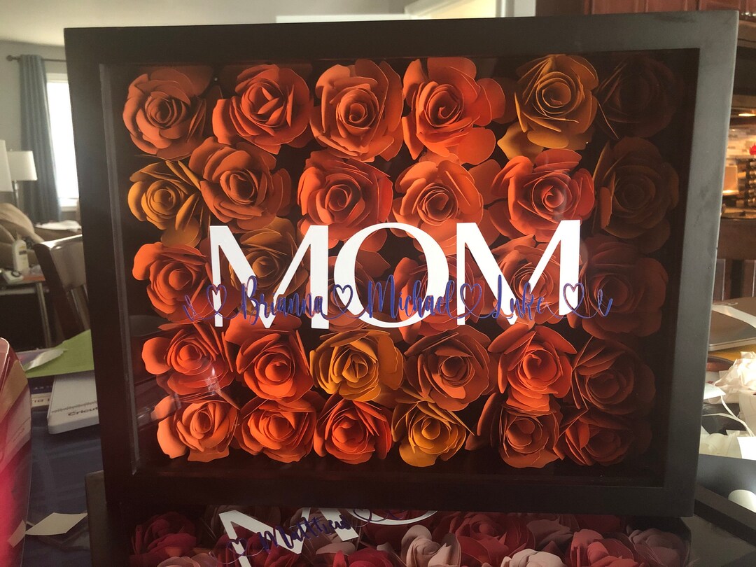 Shadow Box With Rolled Paper Flowers - Etsy