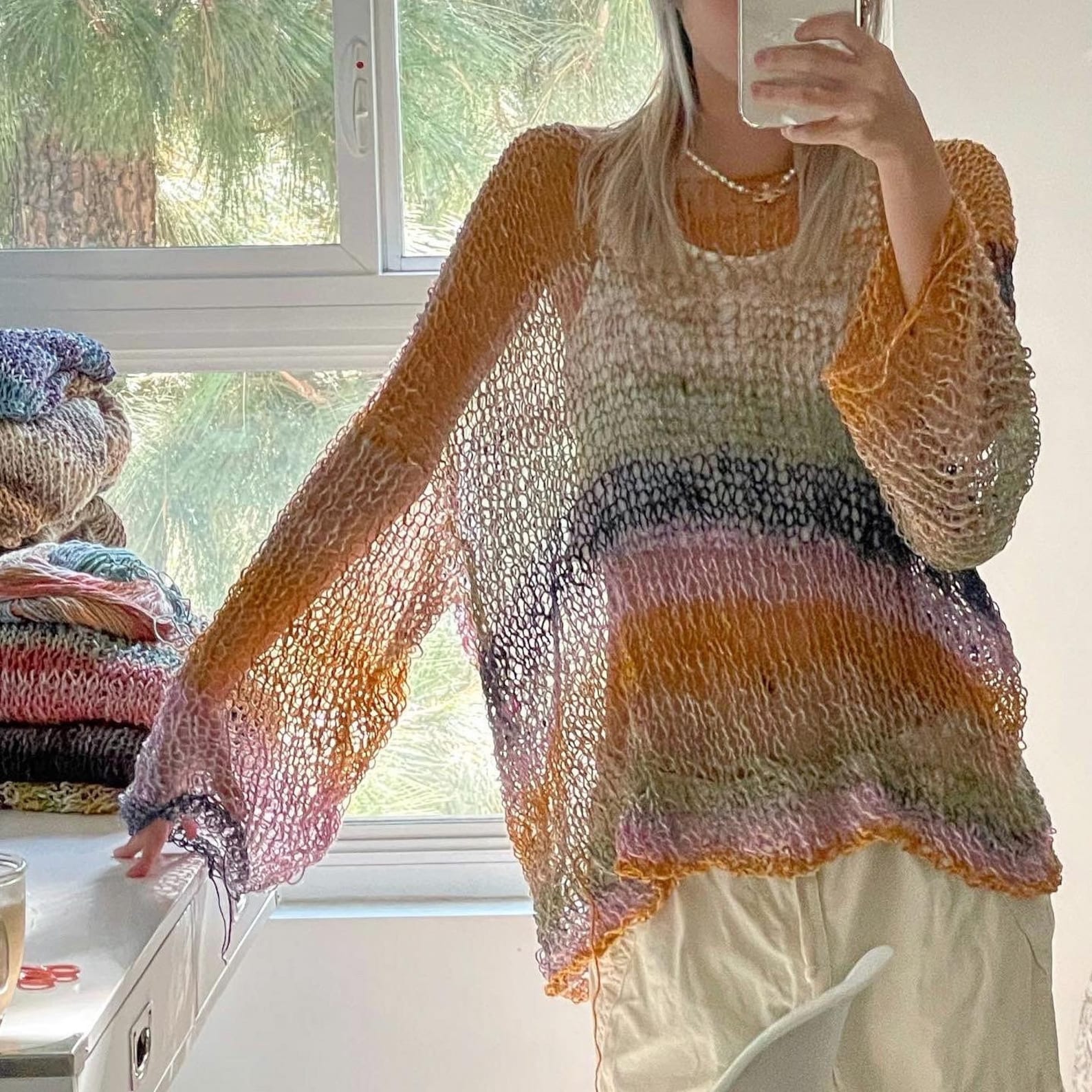 KNITTING PATTERN: BASIC Open Knit Sweater - Etsy