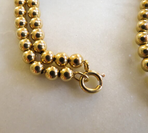 14K Gold Bead Necklace - Gem