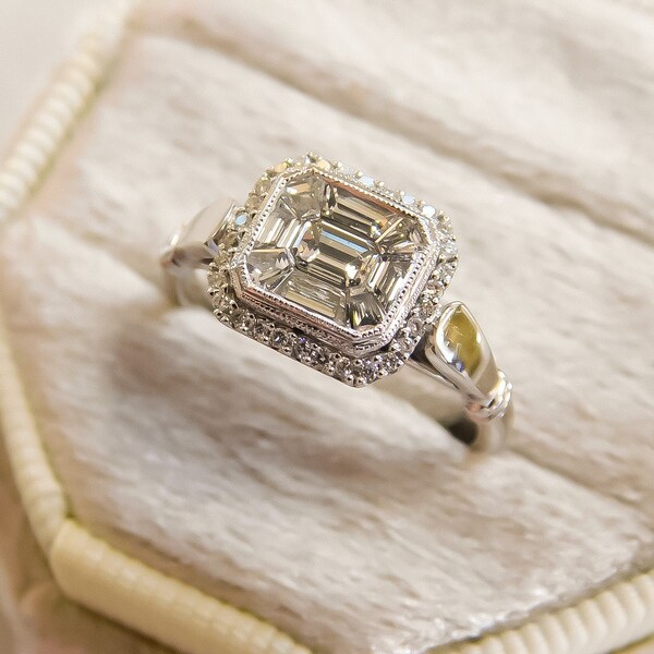 Step Cut Diamond Ring - Etsy