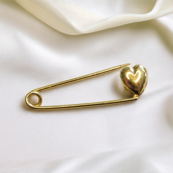 Solid Gold Safety Pin Charm Holder - Etsy