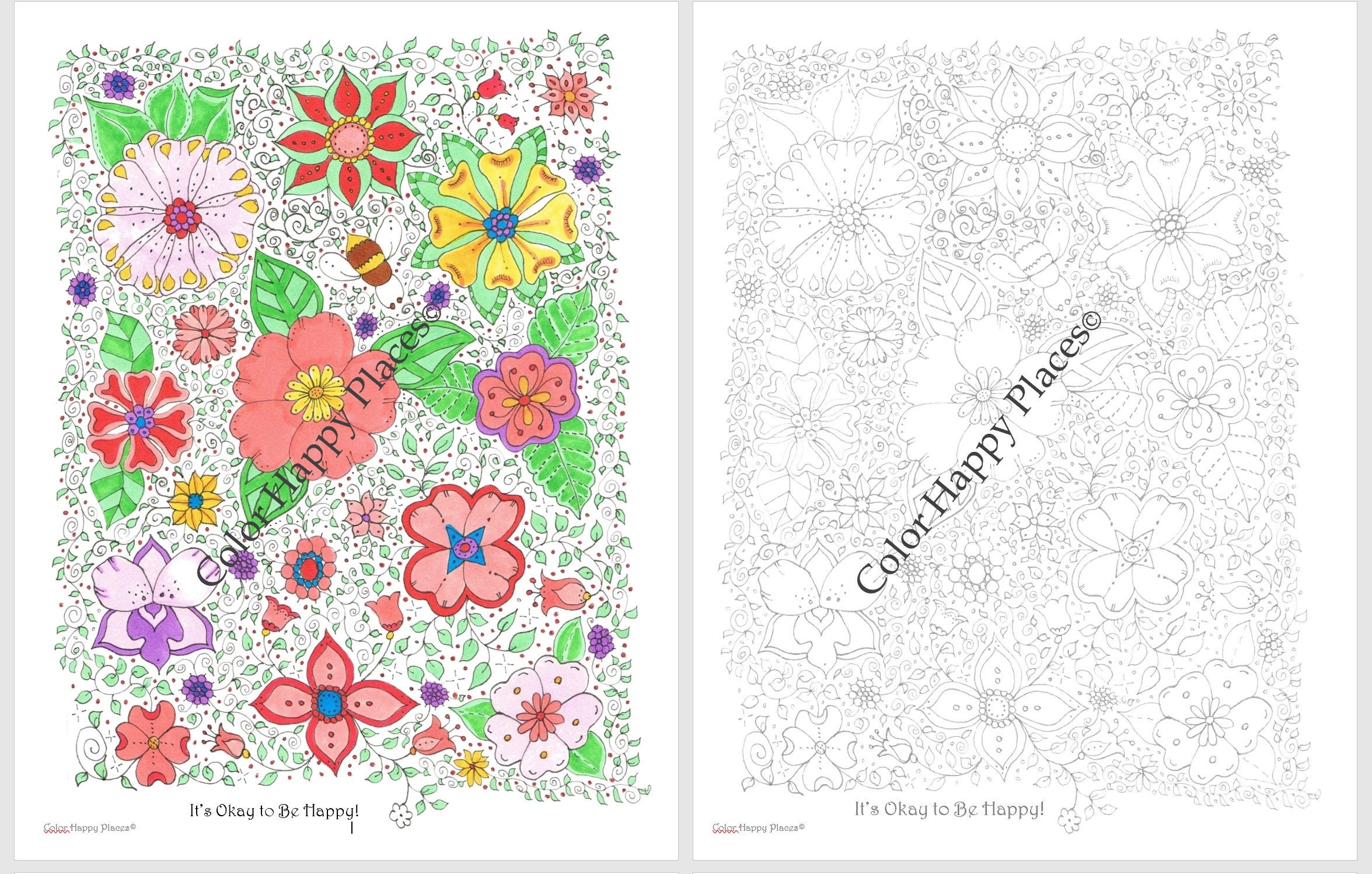 It's Okay to Be Happy! Coloring Page Online or Print Adult Coloring ...