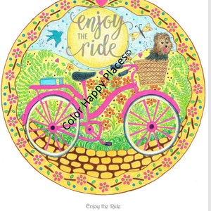 Enjoy the Ride Coloring Page Digital Download - Etsy