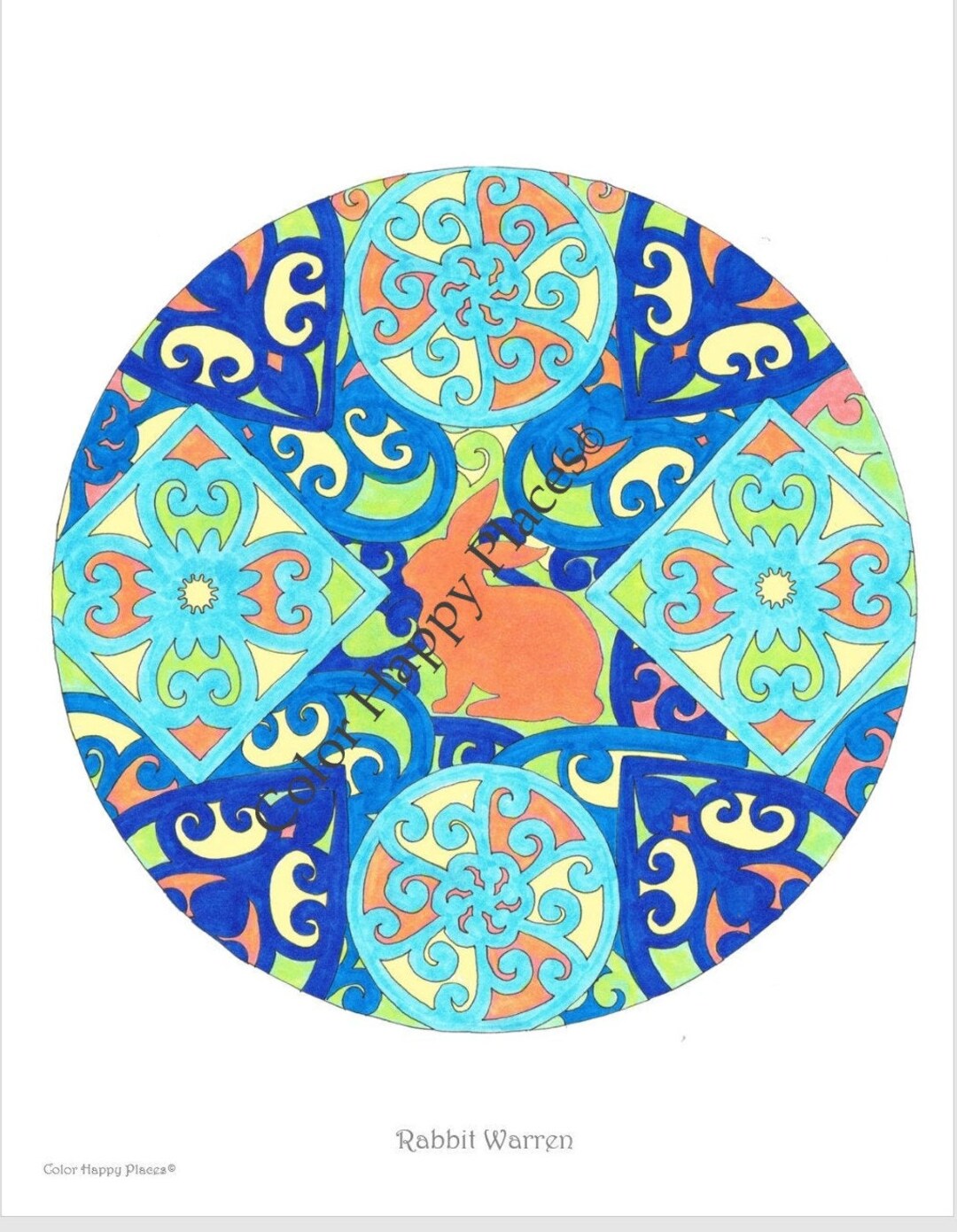 Rabbit Warren Coloring Page Color Online or Print Adult Coloring Page ...