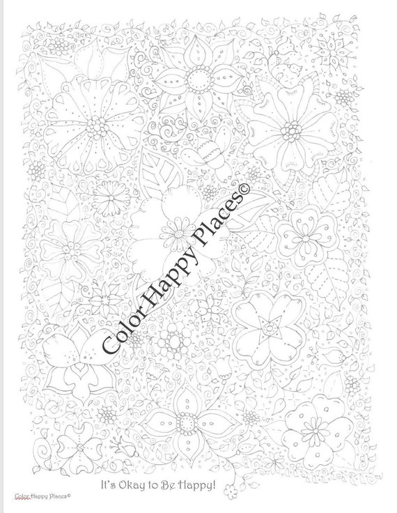 It's Okay to Be Happy Coloring Page Digital Download | Etsy