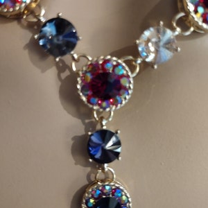 Multi Gem Y Necklace/ Faux Gemstones/gold Tone Metal/ Lots of Color and ...