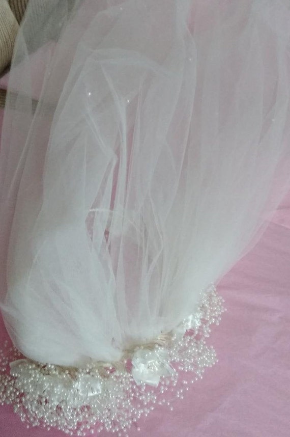 Bridal Veil 36 inch, Wedding, Embellished with Satin … - Gem