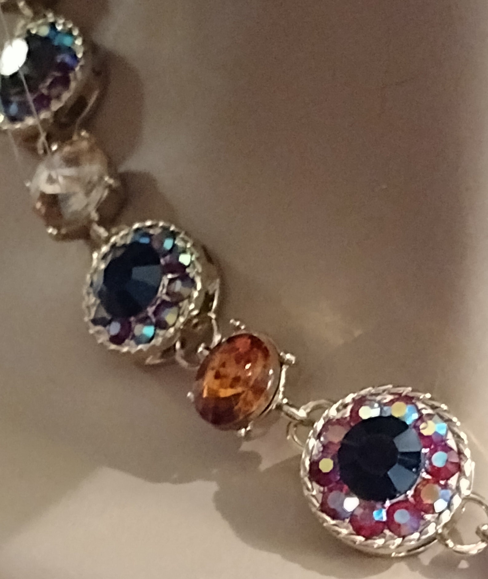 Multi Gem Y Necklace/ Faux Gemstones/gold Tone Metal/ Lots of Color and ...