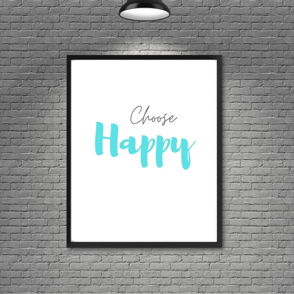 Choose Happy Print - Etsy