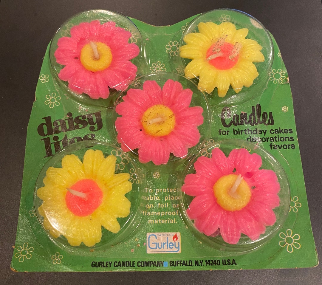 Vintage Gurley Daisy Flower Power Candles - Etsy