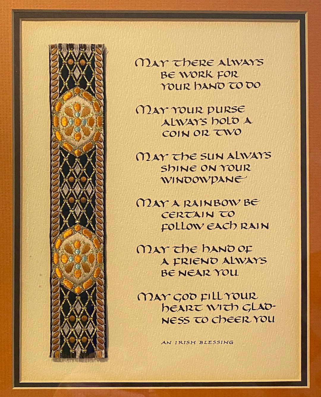 Vintage Irish Blessing ISIDORE Industries Jacquard Loom Woven Needle ...